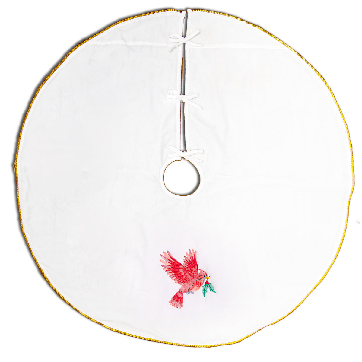 Red Cardinal Personalized Christmas Tree Skirt 48" – Pitch A Stitch Plus