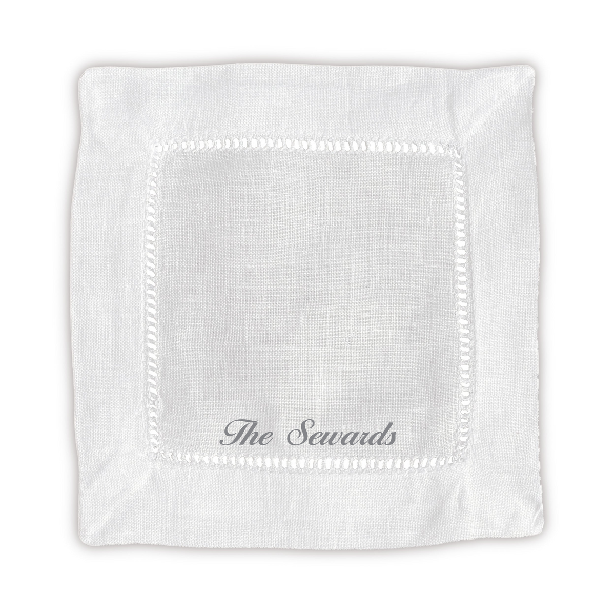 Embroidered Personalized Linen Cocktail Napkins Wedding 6" – Pitch A ...
